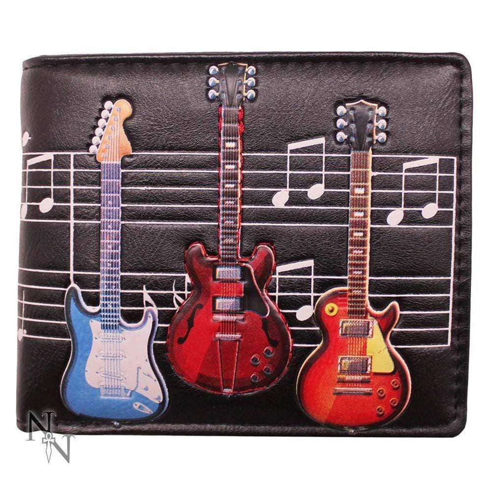 Electric Guitars Embossed Music Black Wallet — Goldenhands